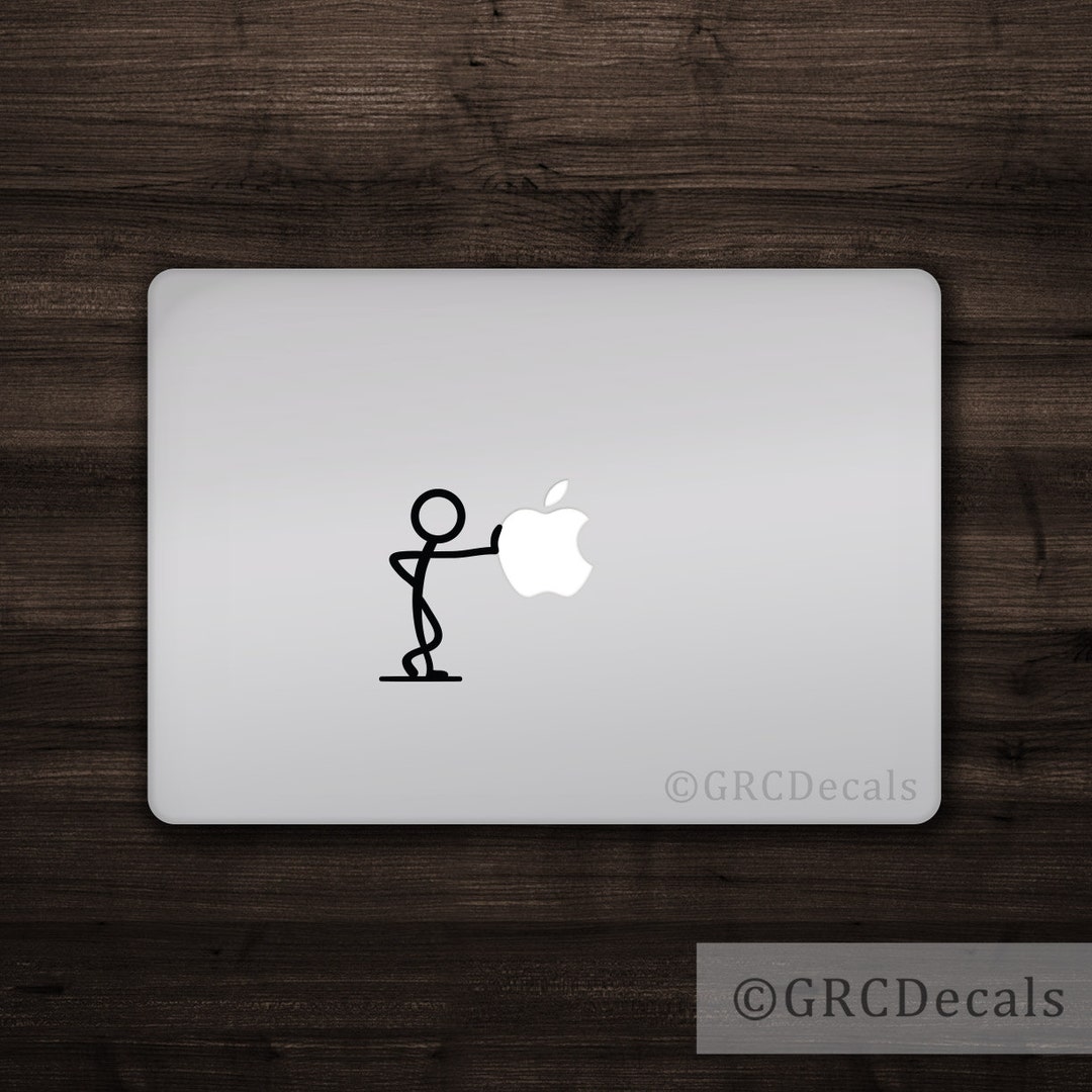 Stick Figure Leaning - Mac Apple Logo Cover Laptop Vinyl Decal Sticker ...