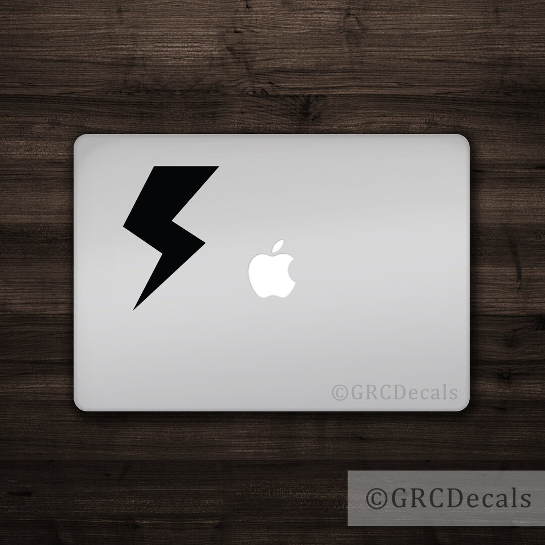 Lightning Bolt - Mac Apple Logo Cover Laptop Vinyl Decal Sticker ...