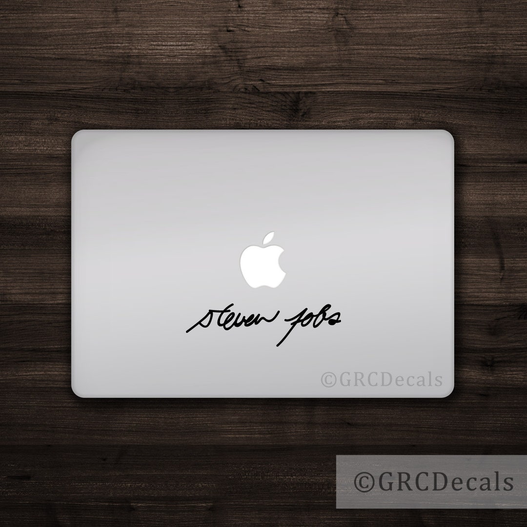 Steve Jobs Signature Vinyl Decal Sticker MacBook Mac Apple Laptop ...