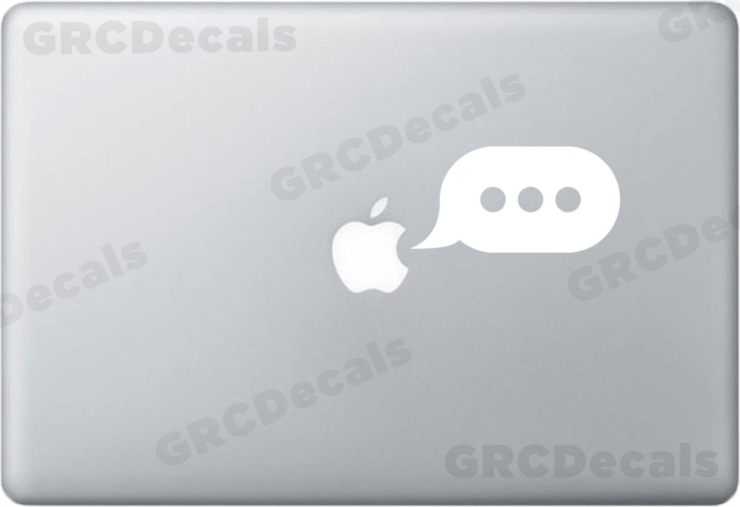 Text Message Dots Decal Mac Apple Logo Cover Laptop Vinyl Decal Sticker ...