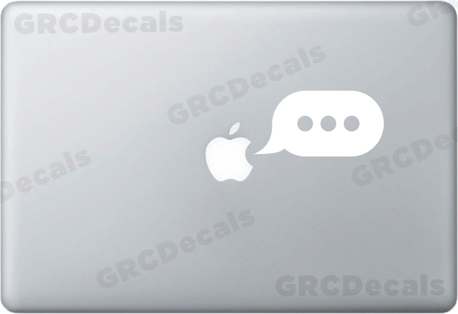 Text Message Dots Mac Apple Logo Cover Laptop Vinyl Decal Sticker ...