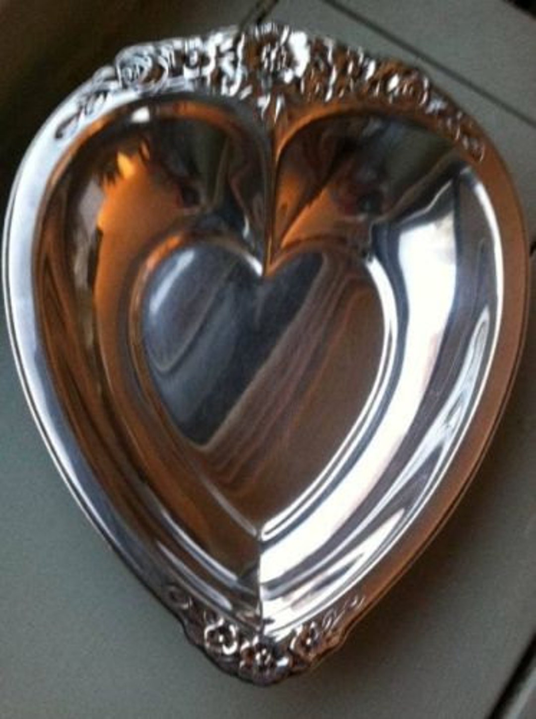 Vintage International Silver Co. Heart Shaped Silverplate Dish - Etsy