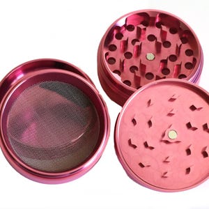 The Pink Collection- Pink 2.5" Herb Grinder & 4" Pink Glass Multi ...