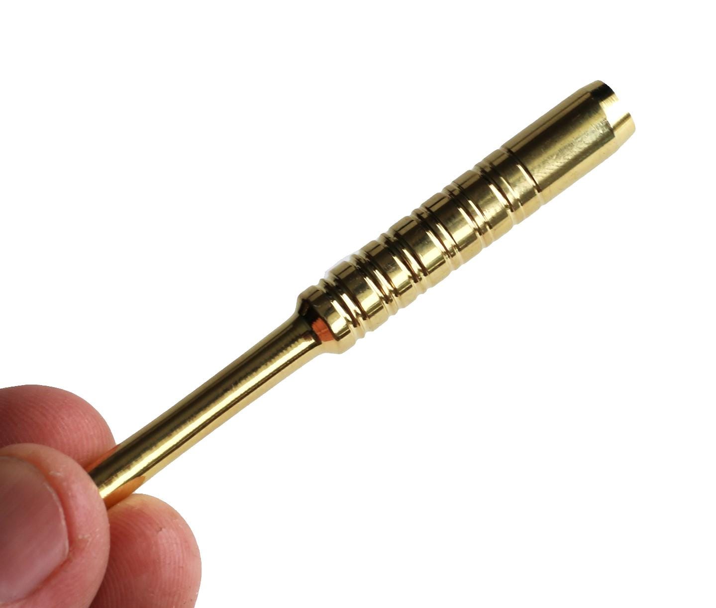 3" Thin Brass Bat With 7 Ribbed Rings-heat Resistant-polished 100% ...