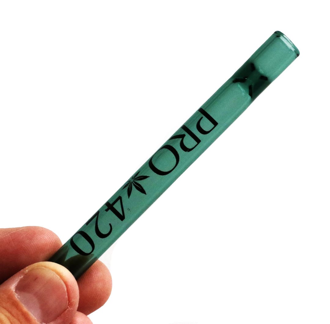 4" Green Glass One Hitter Pipe-pro 420 Logo-short Bowl - Etsy