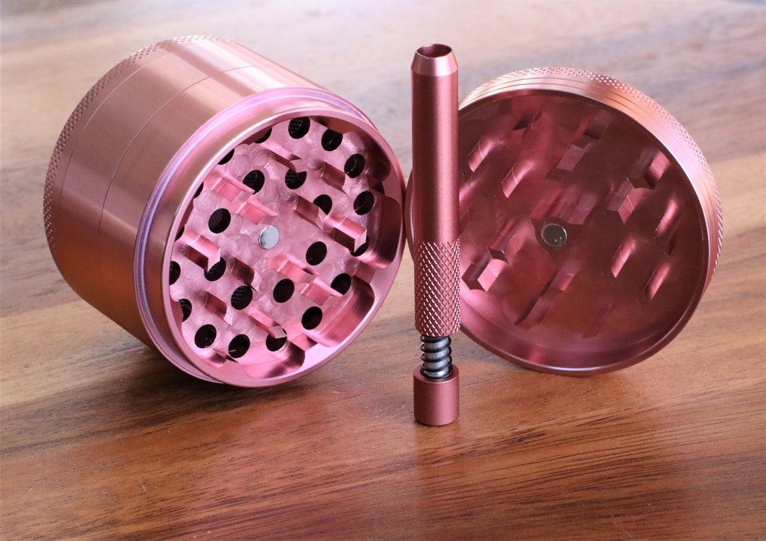 Pink Herb Grinder Set: 2.5" Grinder & Spring Loaded One Hitter - Etsy