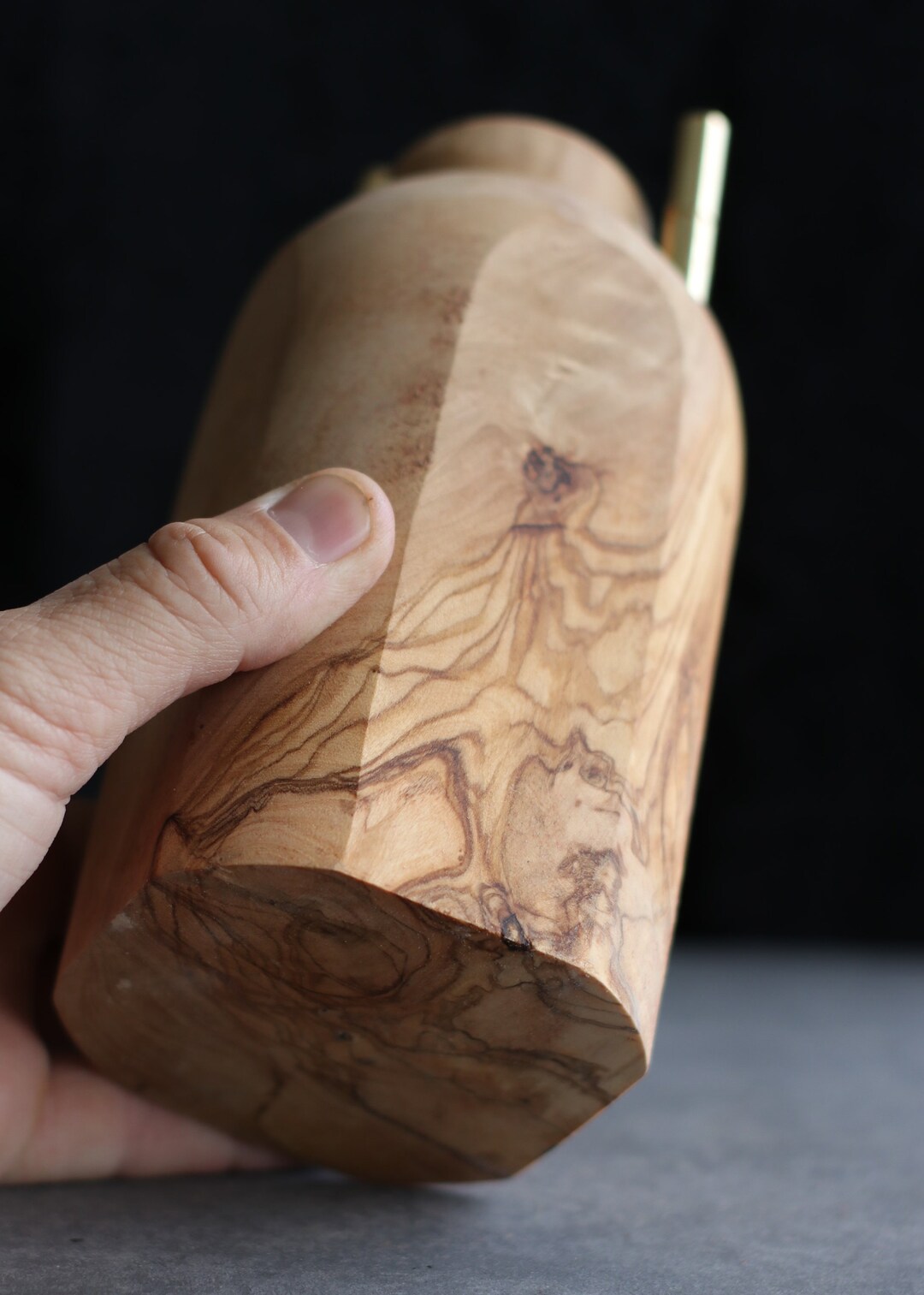 Large Olive Wood Tabletop Dugout Large Beautiful 6 Wood Jar - Etsy
