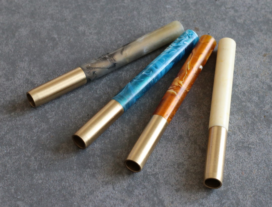 3 Colorful Handcrafted Brass One Hitter Pipes-resin Covered Quality ...