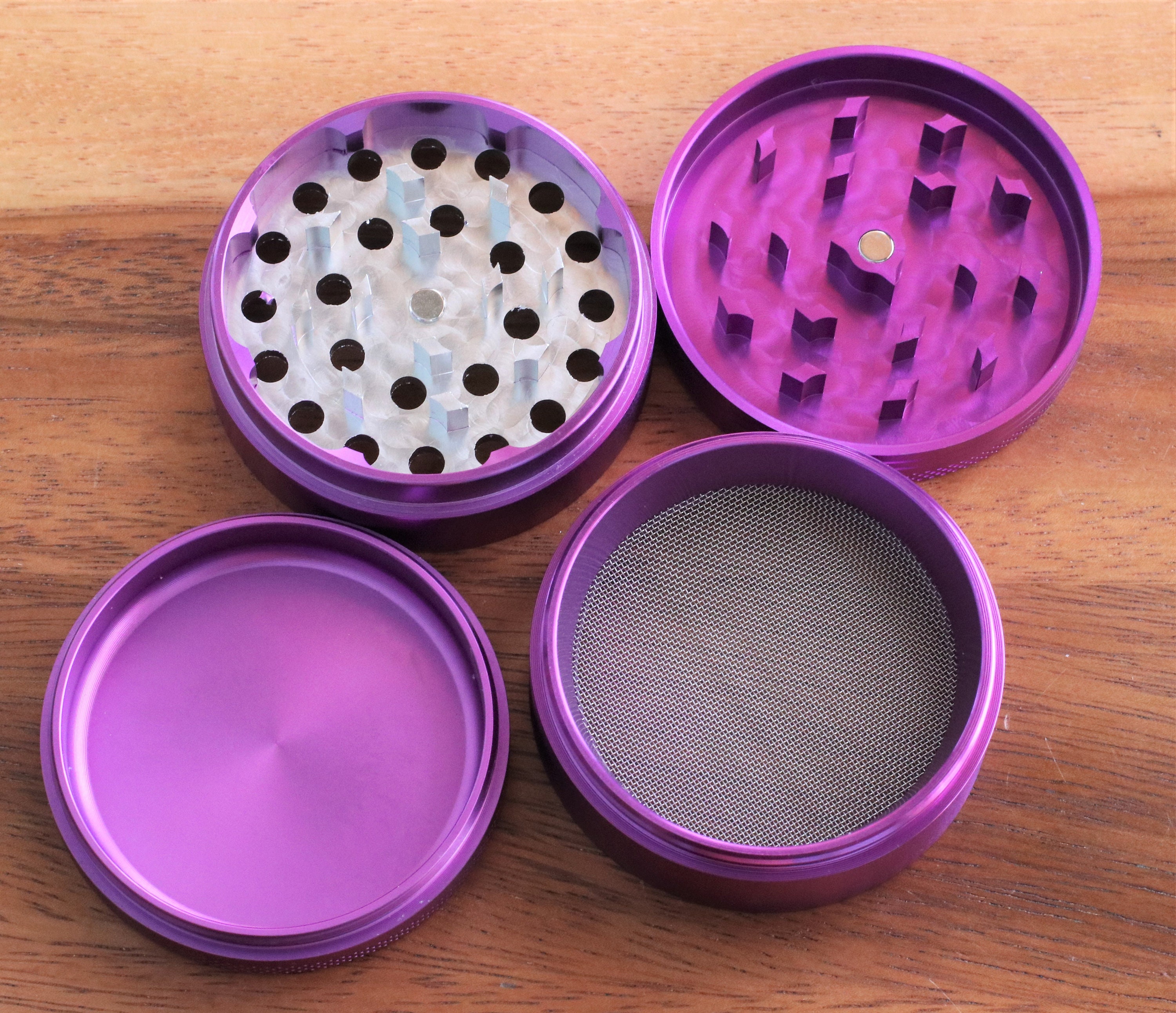 Purple Herb Grinder 2.5 4 piece Herb Crushing Grinder | Etsy