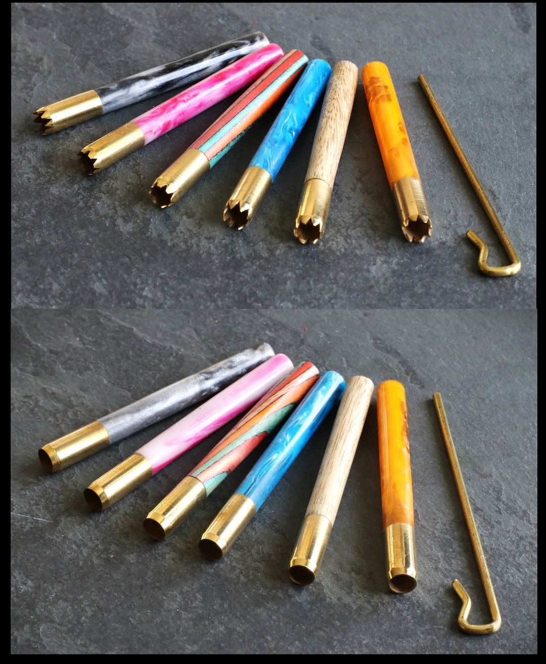 3" Brass One Hitter Pipe: Grinder or Flat Tip With Poker - Etsy