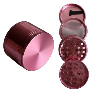 The Pink Collection- Pink 2.5" Herb Grinder & 4" Pink Glass Multi ...