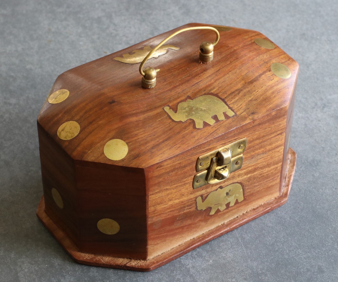 Handcrafted Treasure Box-brass Fittings-velvet Lined Box for Jewelry ...