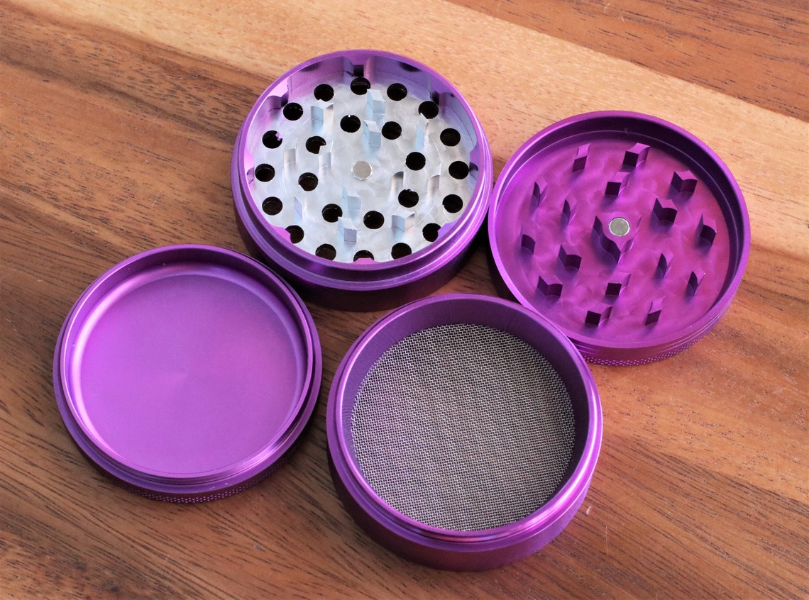 Purple Herb Grinder 2.5 4 piece Herb Crushing Grinder | Etsy
