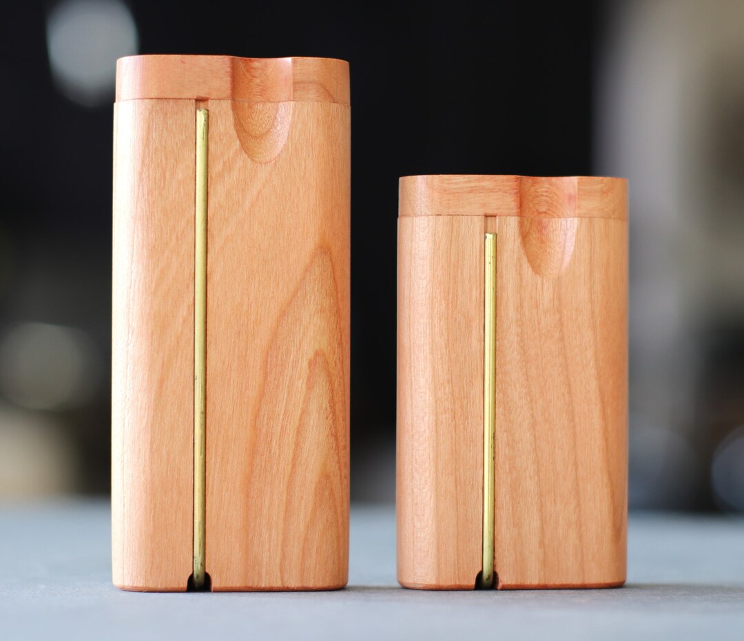 Cherry Wood Swivel Lid Dugouts W/poker & One Hitter Pipe-american ...