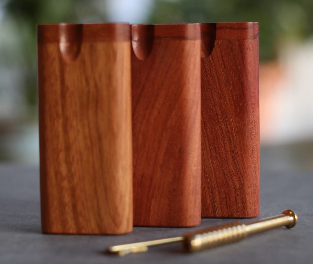 4 Jatoba Wood Swivel Lid Dugout W/poker & One Hitter Pipe-american ...