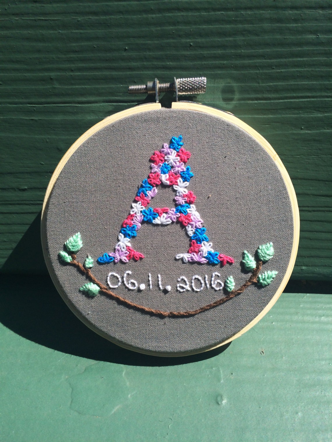 Birthday Embroidery Art. Hand Stitched Art for Birth - Etsy