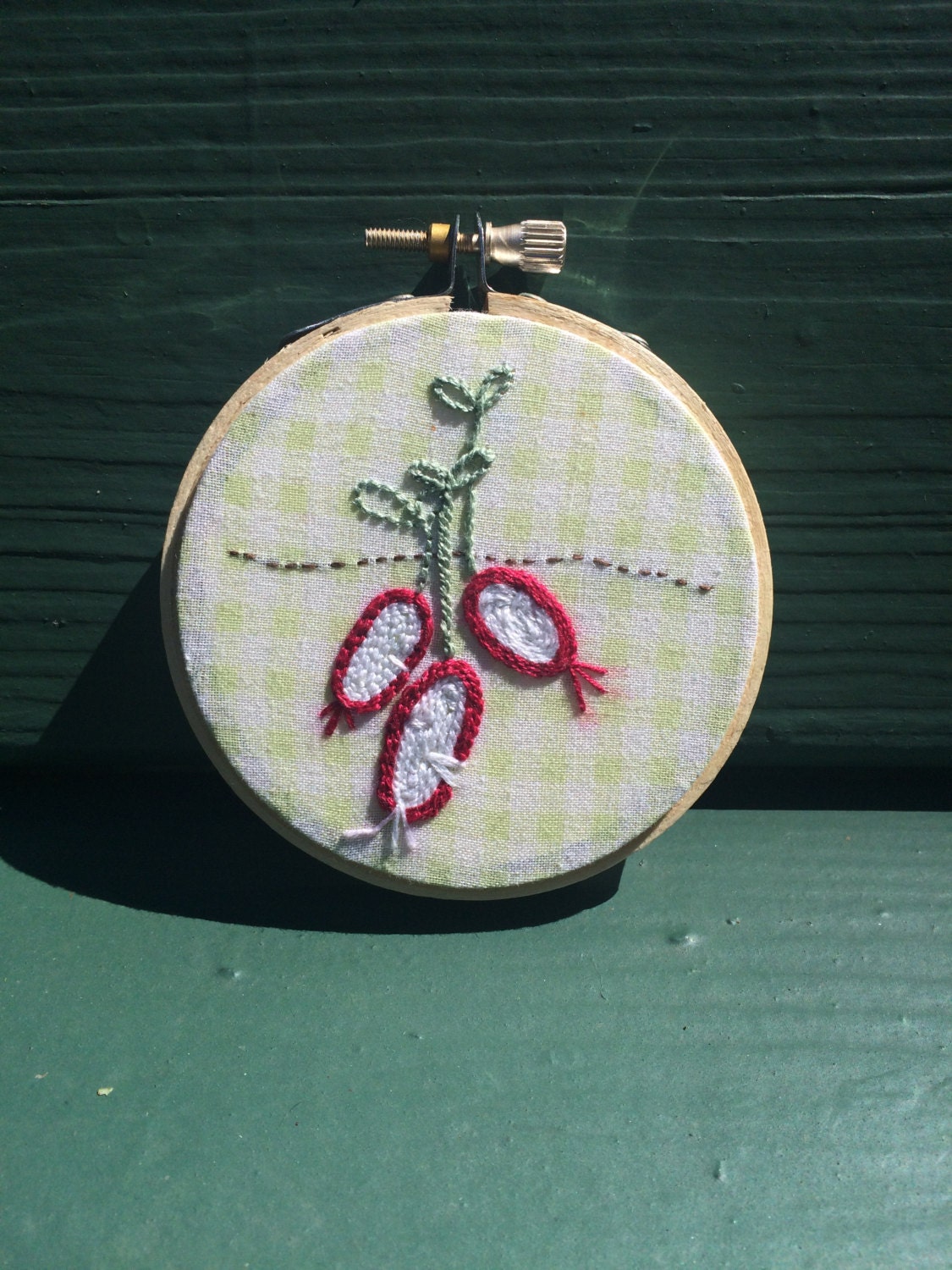Radish Hand Embroidery Red & White Tiny Art - Etsy