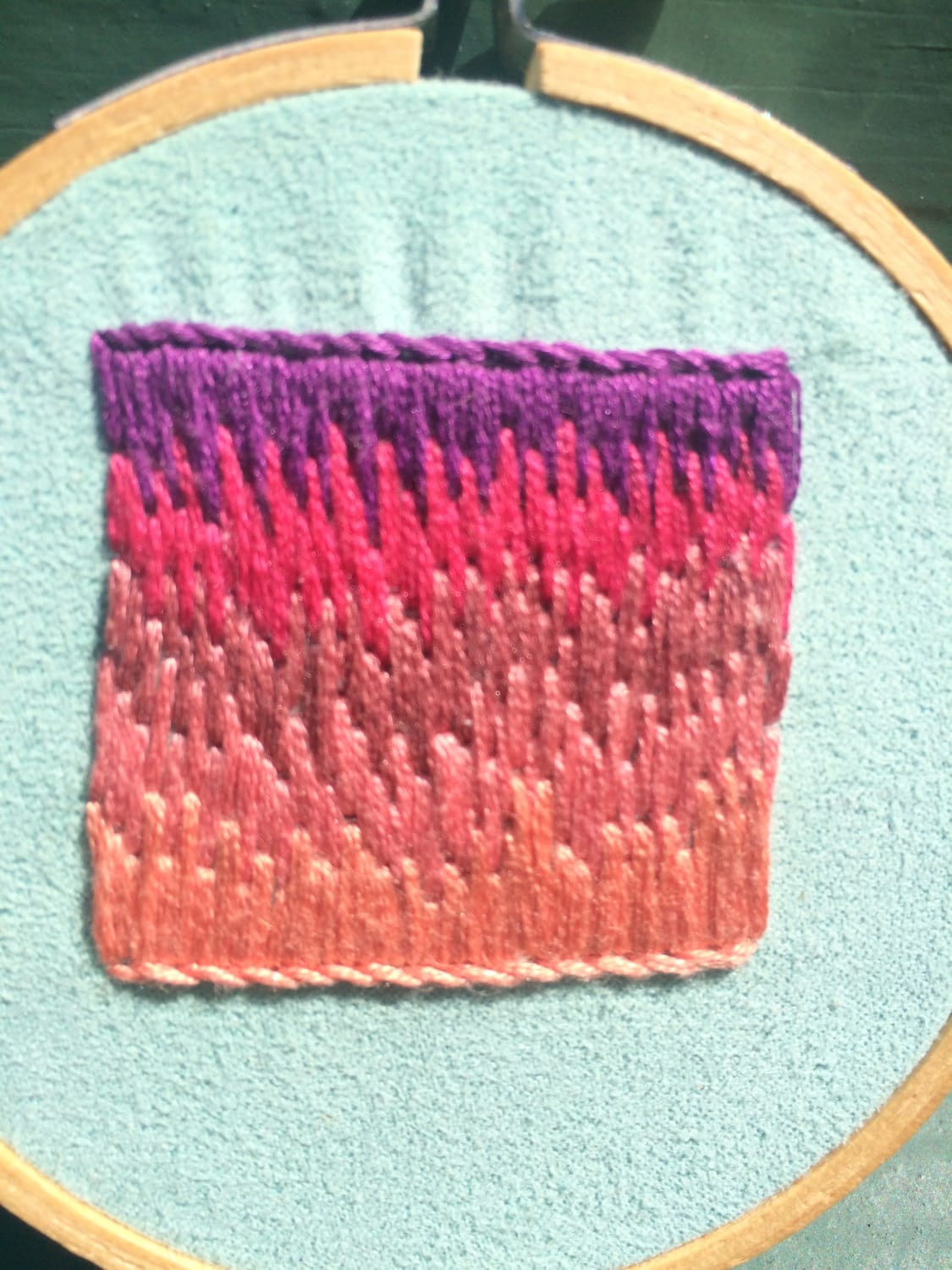 Sunset inspired Purple to pink ombre embroidery tiny art cute gift ...