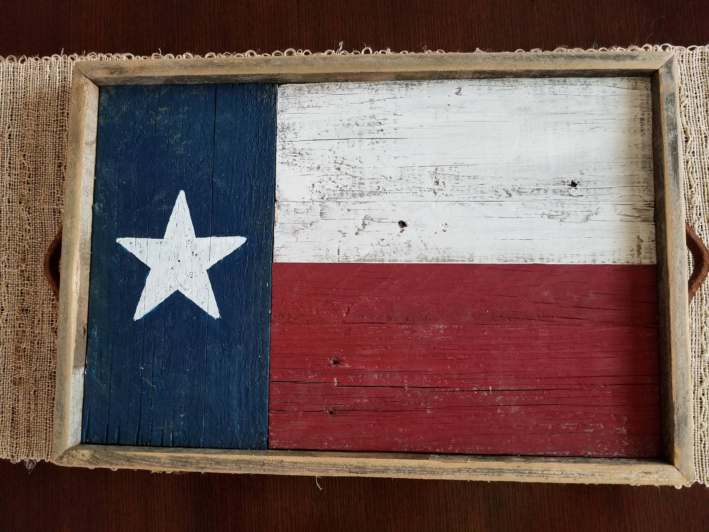 Rustic Barnwood Texas Flag Serving Tray - Etsy
