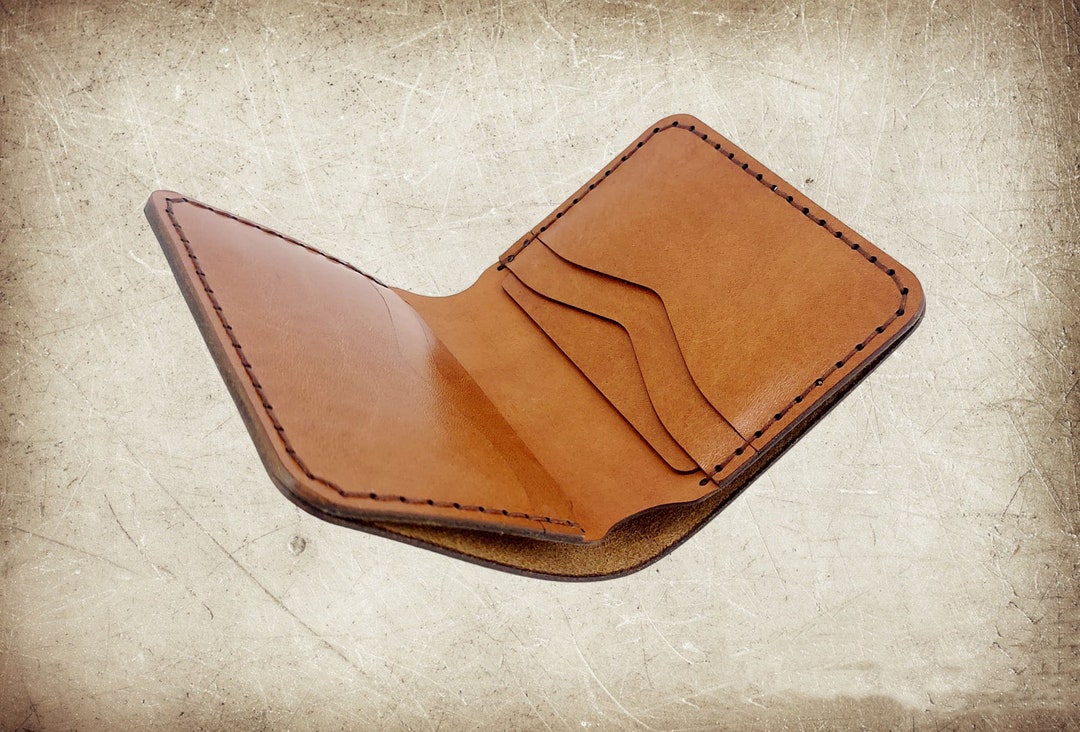 Personalized Leather Vertical Bifold Wallet, Slim Card Holder Men ...