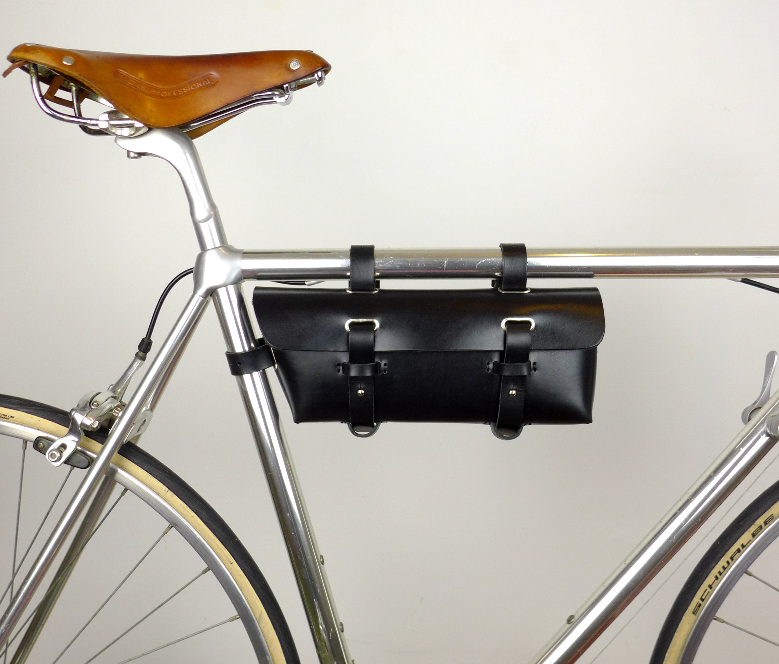 Leather Bicycle Tool Bag Bike bag Crossbar Bag Frame Pouch | Etsy