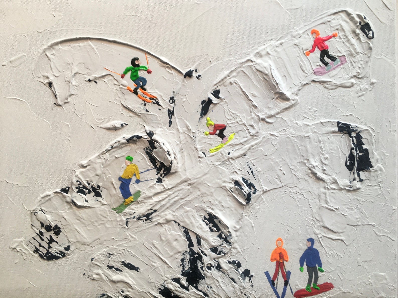 Original painting on canvas 3D Ski Sport art abstract skiing | Etsy