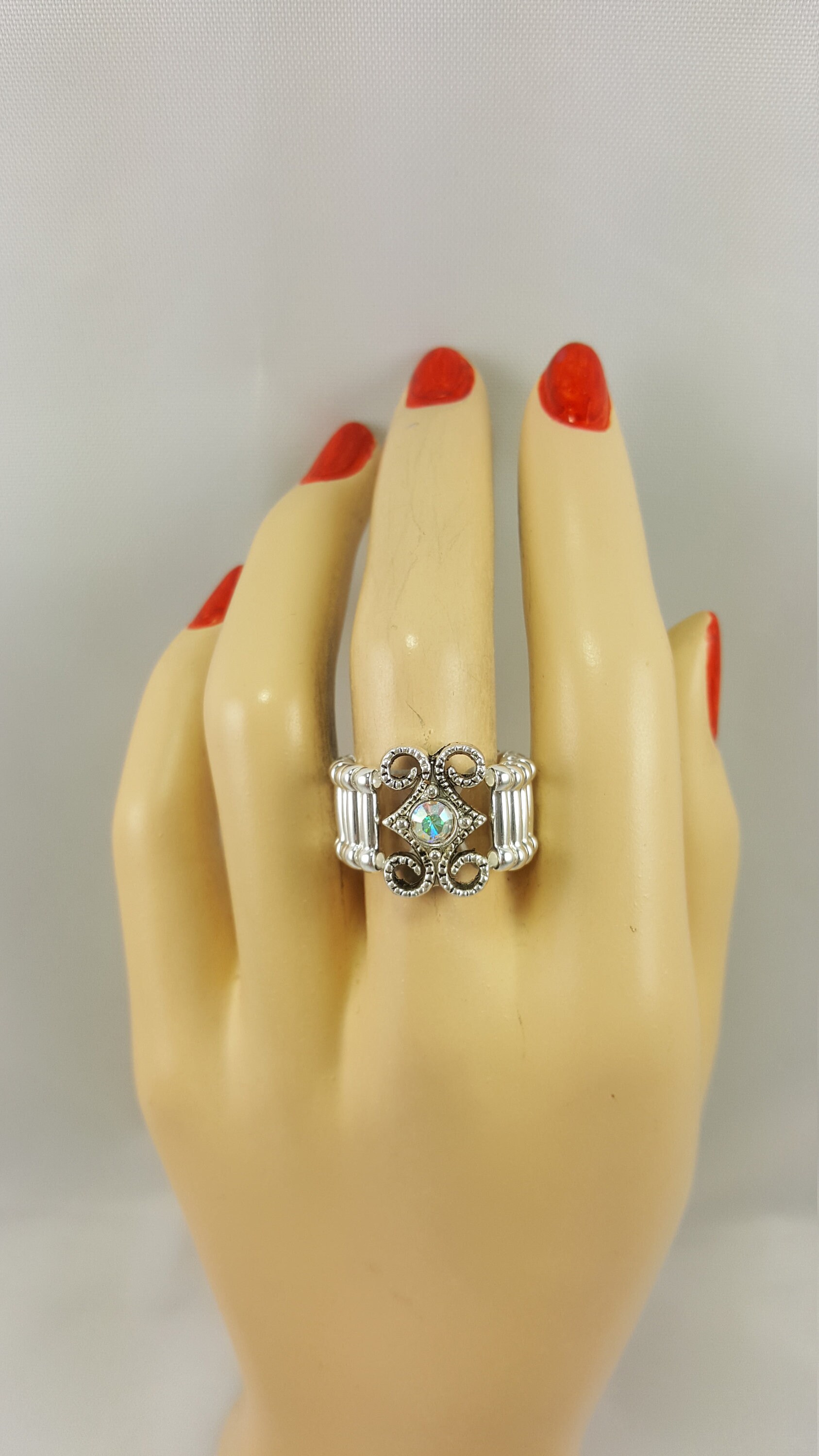 18 Styles/ab Crystal & Silver Stretch Rings - Etsy