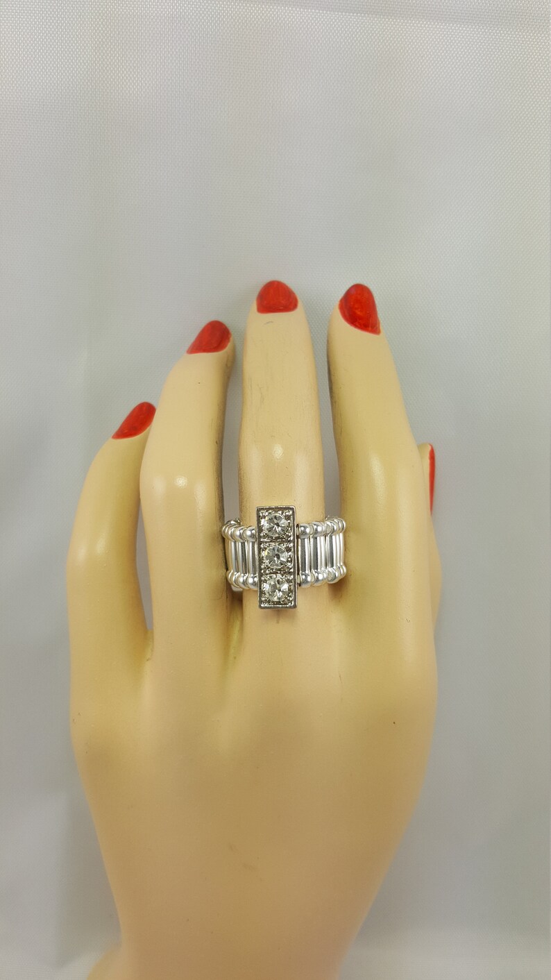 10 Styles/crystal & Silver Stretch Rings Collection - Etsy