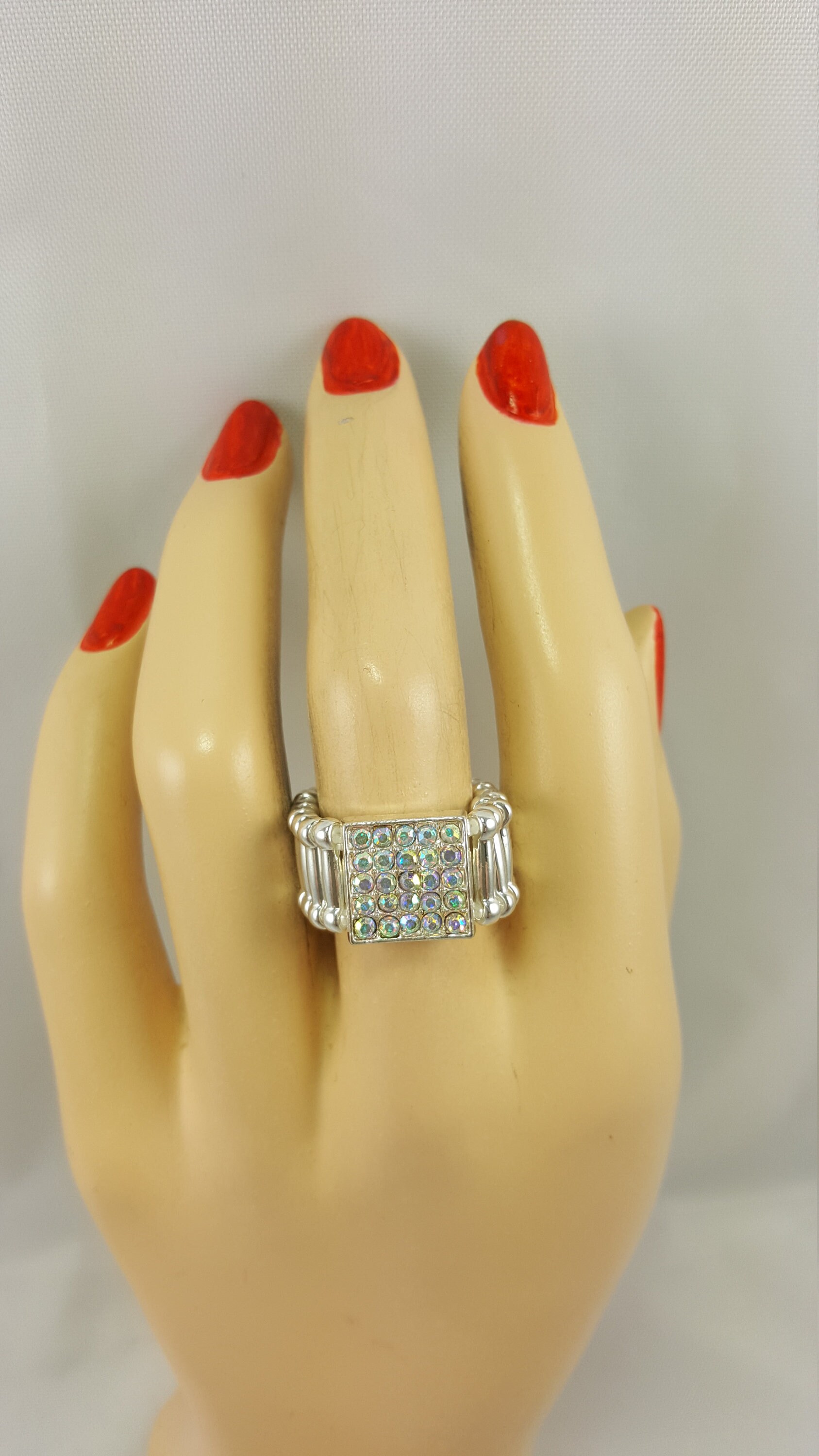 18 Styles/ab Crystal & Silver Stretch Rings - Etsy