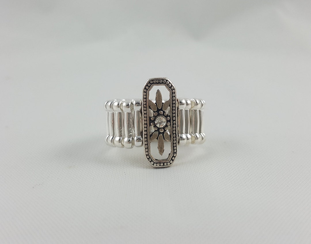 10 Styles/crystal & Silver Stretch Rings Collection - Etsy