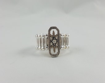 Sterling Silver Stretch Ring-swarovski Pearl - Etsy