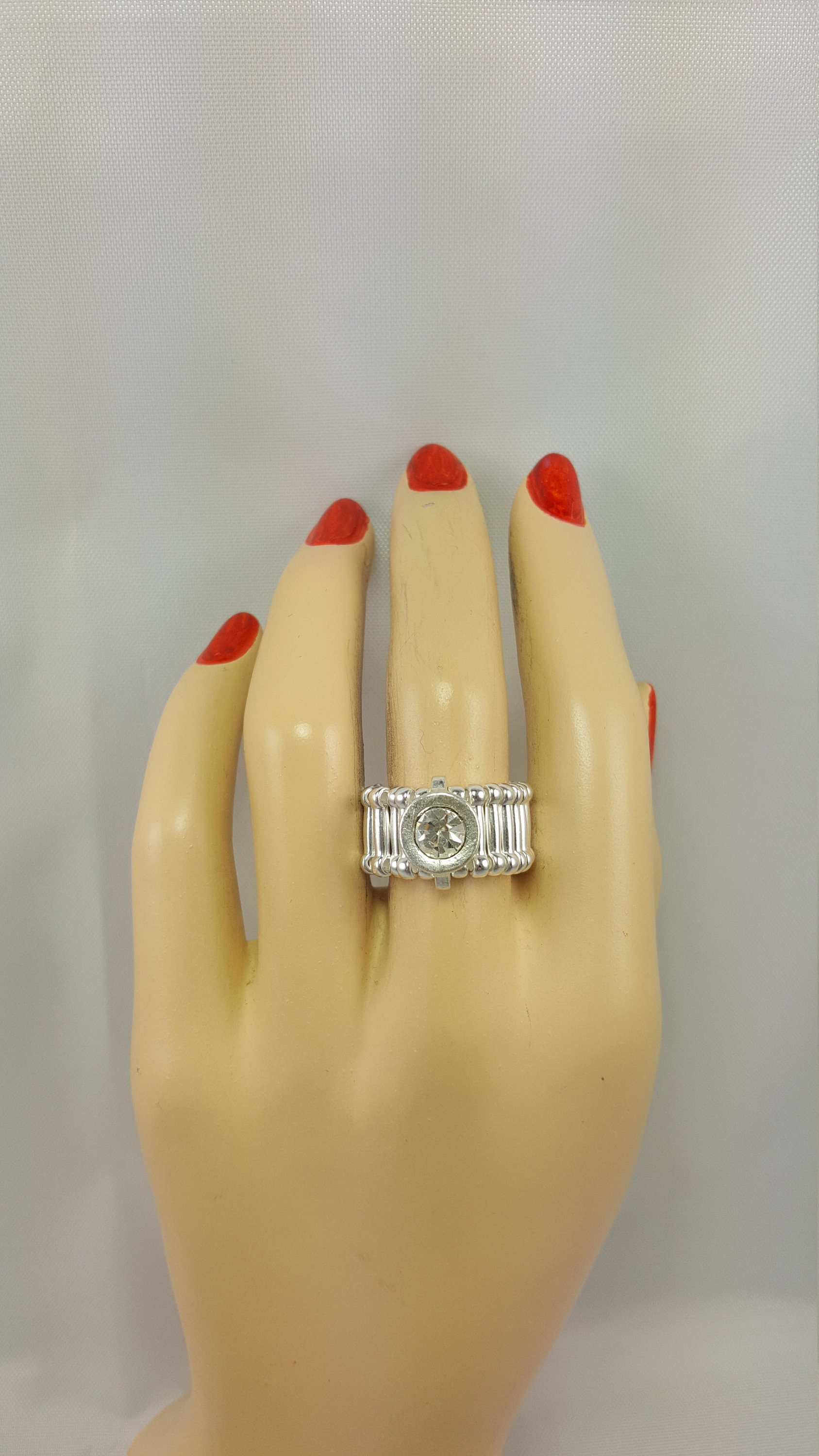 10 styles/Crystal & Silver Stretch Rings Collection | Etsy