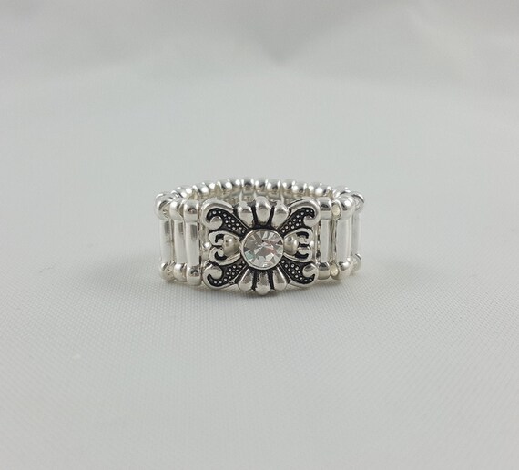 10 Styles/crystal & Silver Stretch Rings Collection - Etsy