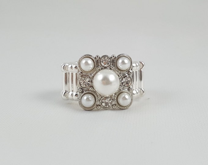 Stretch Ring, Christmas Red Adjustable July Birthstone Ring Sterling ...