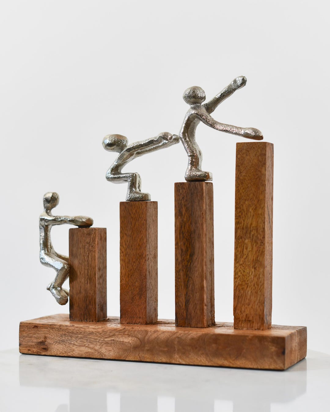 Rising to the Top Motivational Sculpture, Abstract Cast Aluminium and ...