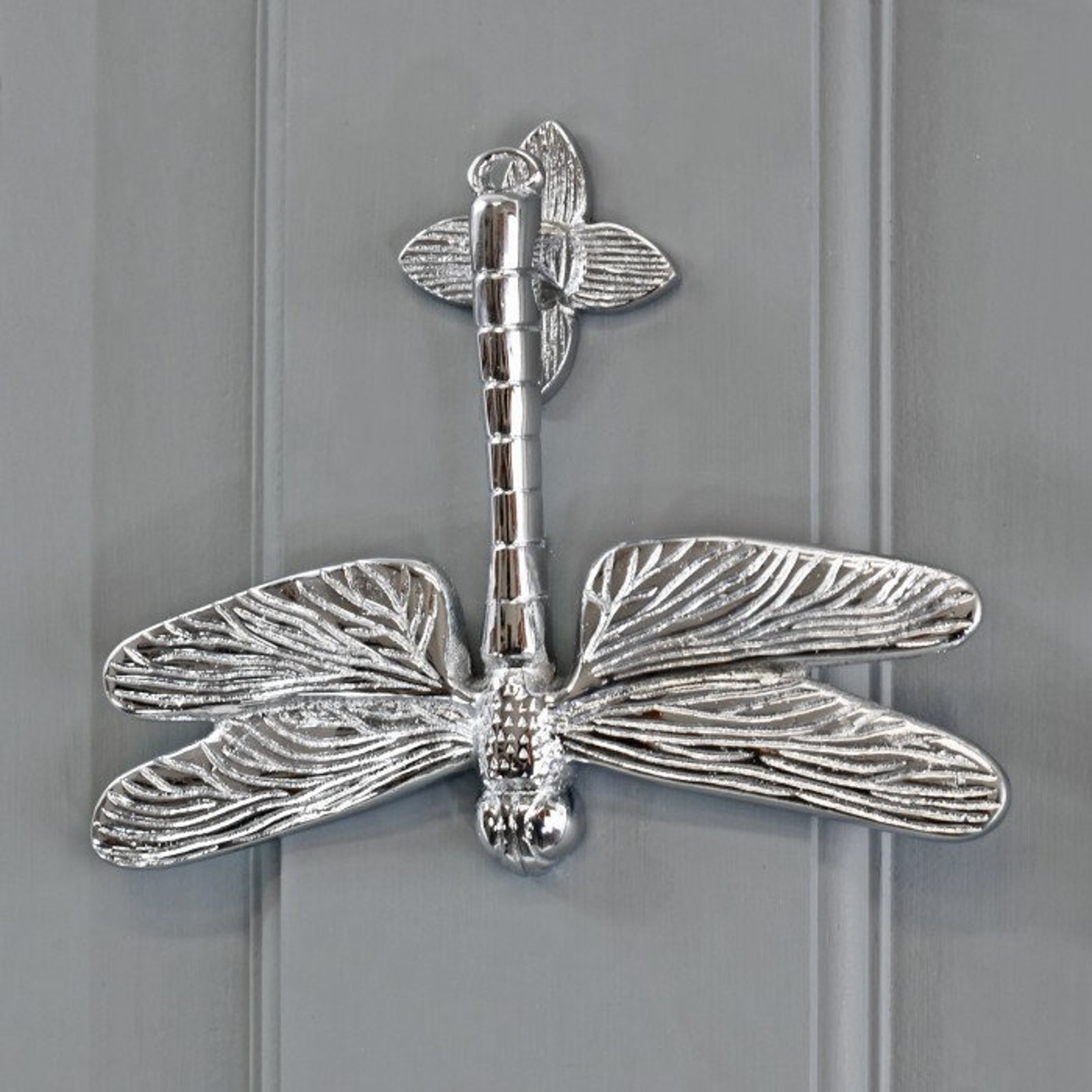 Dragonfly Door Knocker in Bright Chrome/ Silver Door Knocker/ - Etsy UK