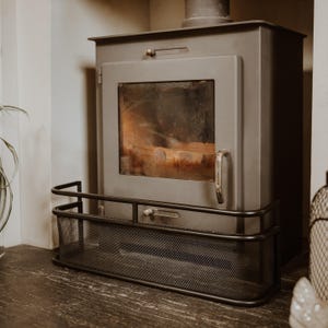 Black Low Fireside Steel Fender Guard, Two Sizes Available, Fireside ...