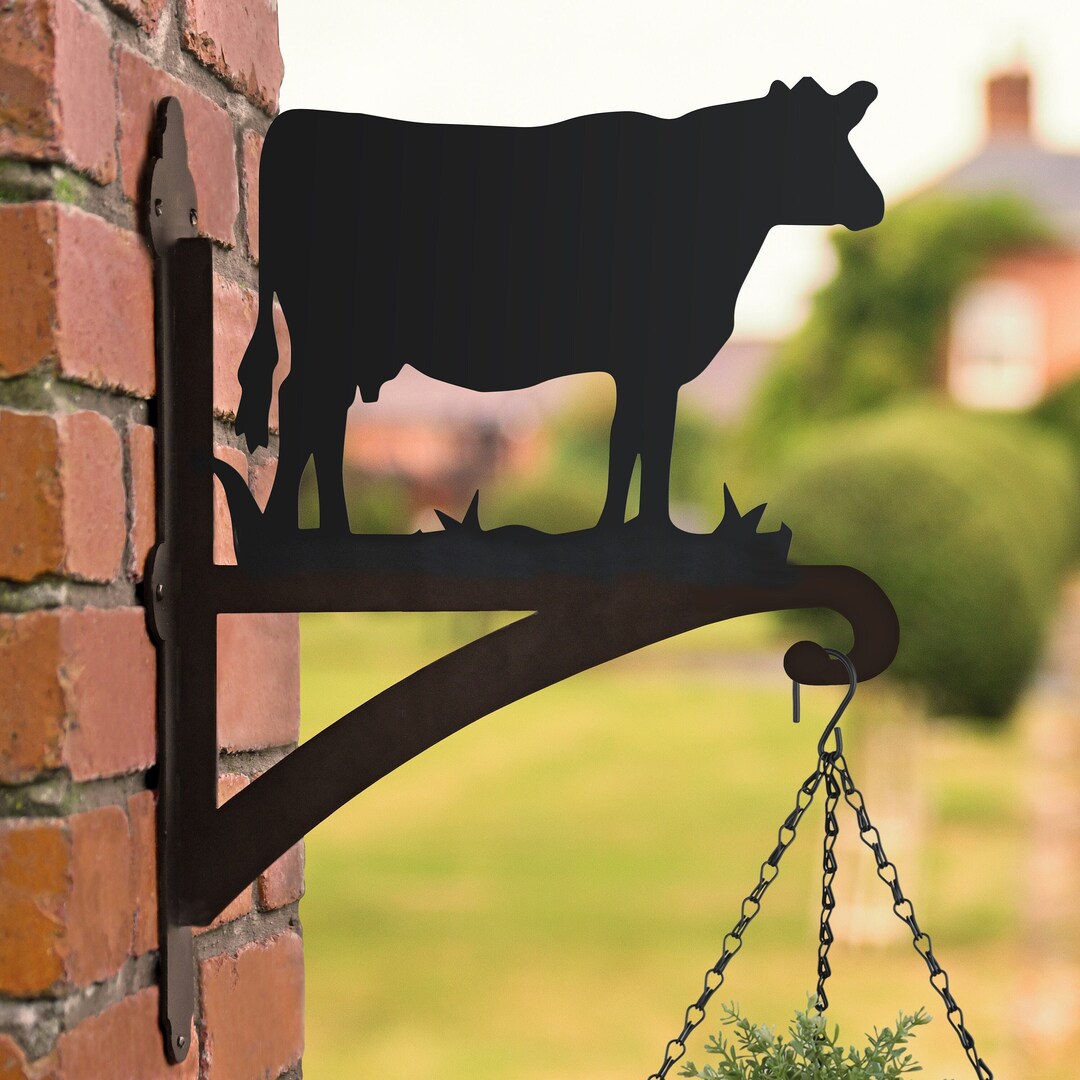 Cow Hanging Iron Basket Bracket/ Farmyard, Farming, Countryside ...