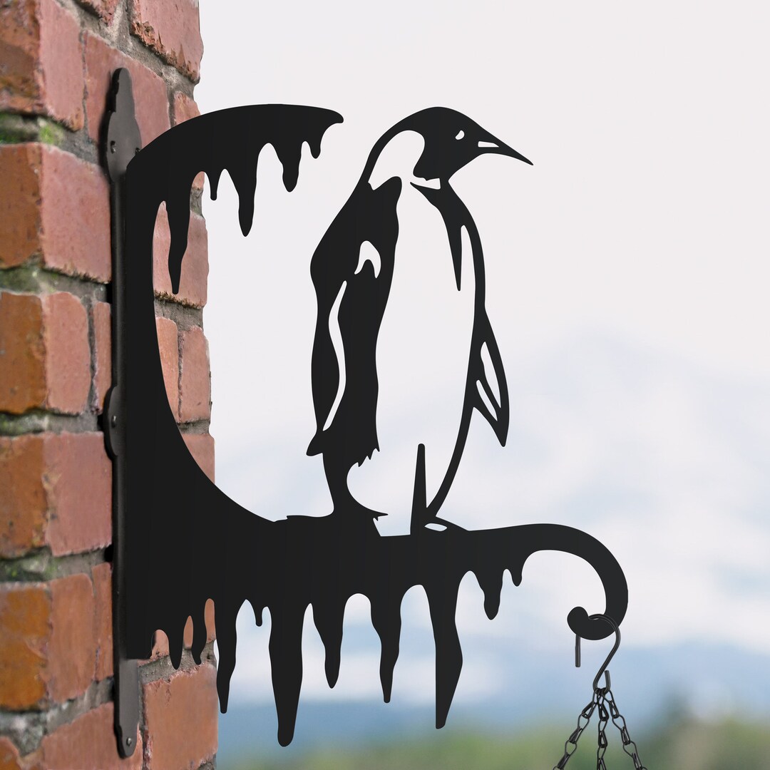 Penguin Hanging Basket Bracket/ Penguin Lovers, Penguin Fans, Cute ...