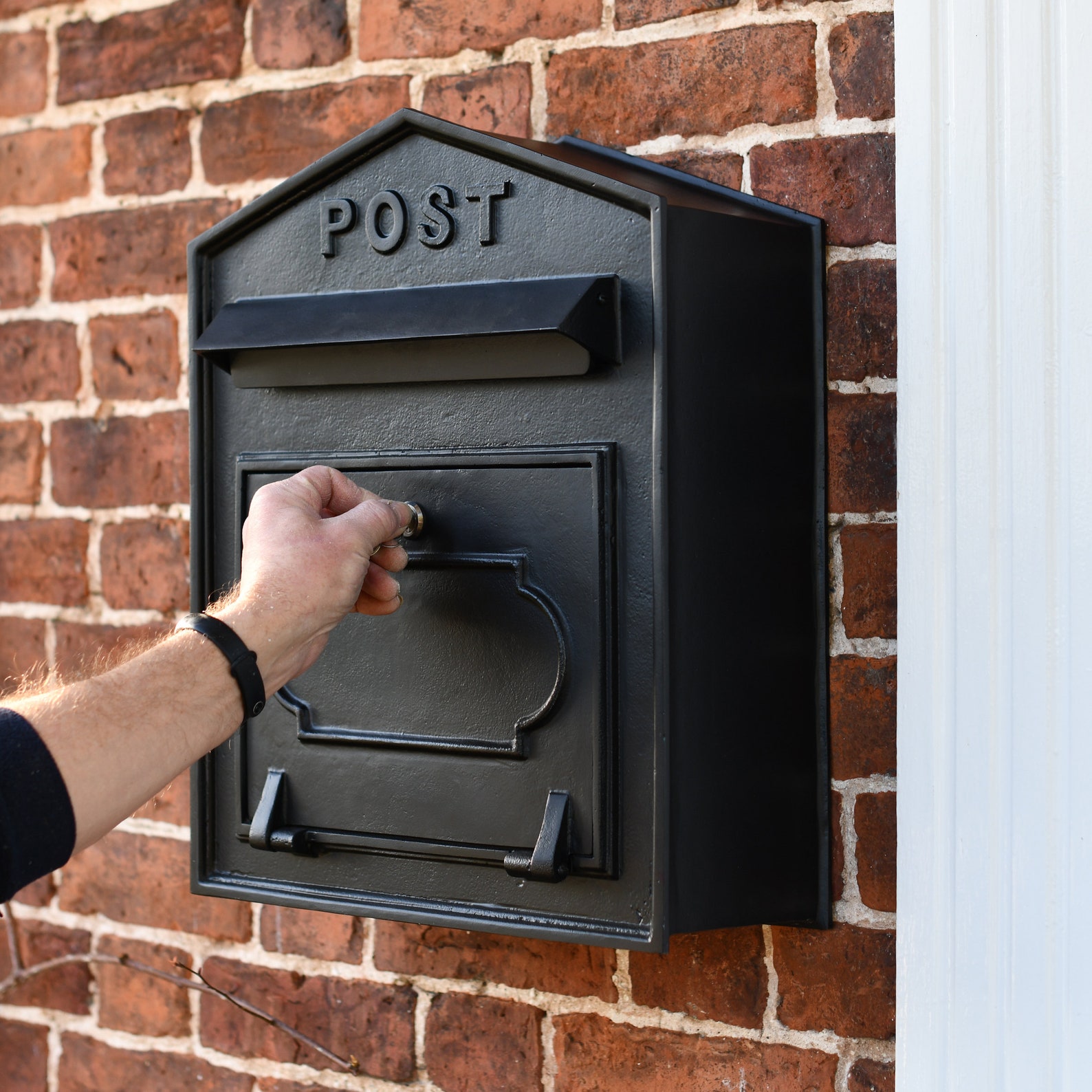 Black Wall Mounted Post Box With Black Lettering/elegant, Ornate ...