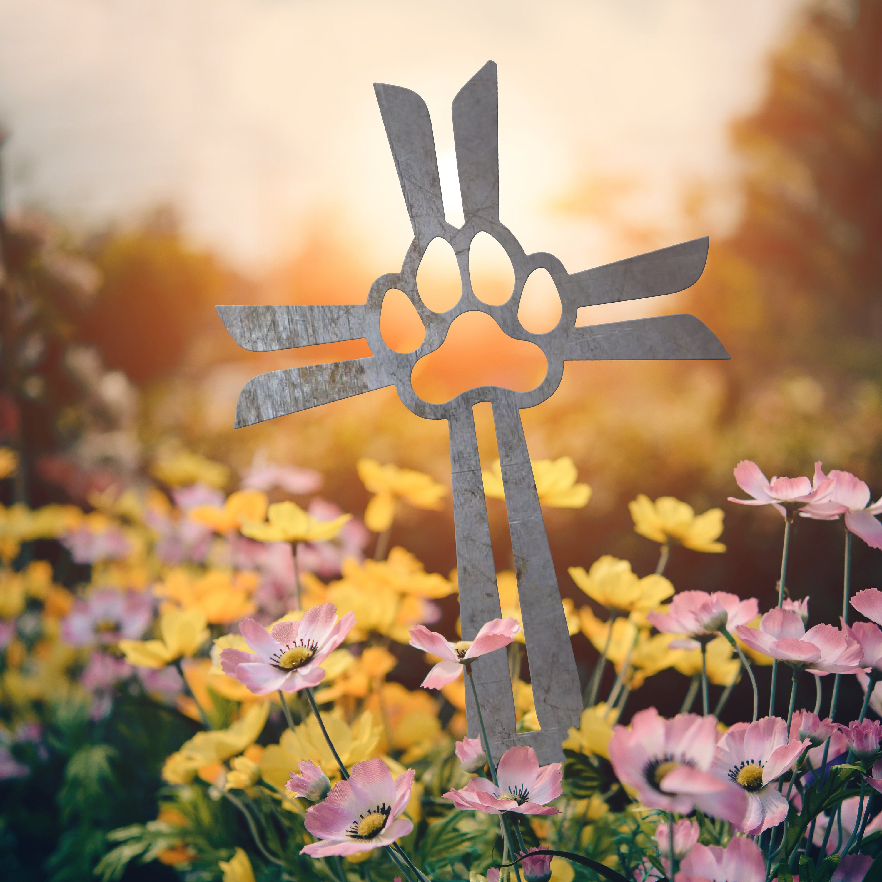 Paw Print Cross Grave Marker/ Pets RIP Family Loss of Pet - Etsy UK