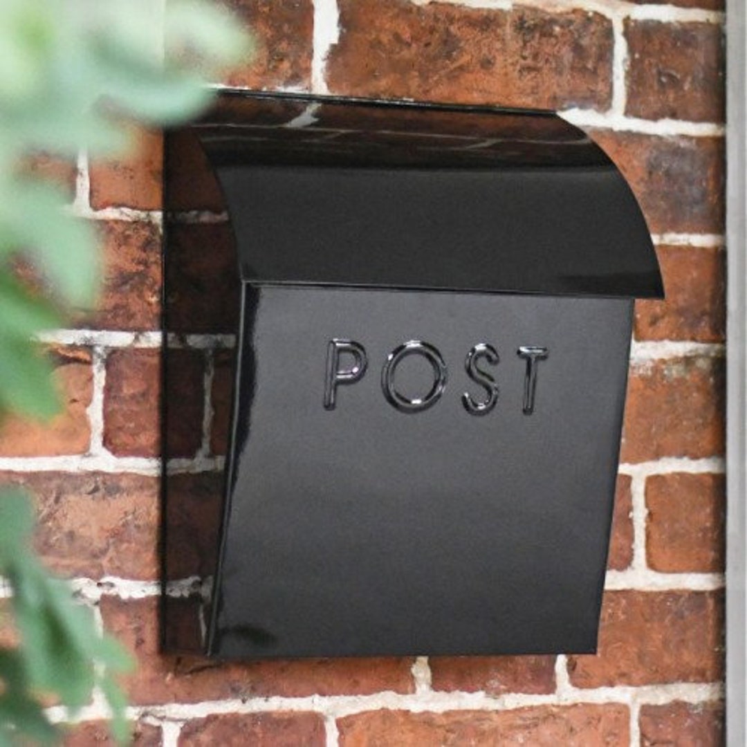 Black Lockable Contemporary Post Box/personalisation Available/stylish ...