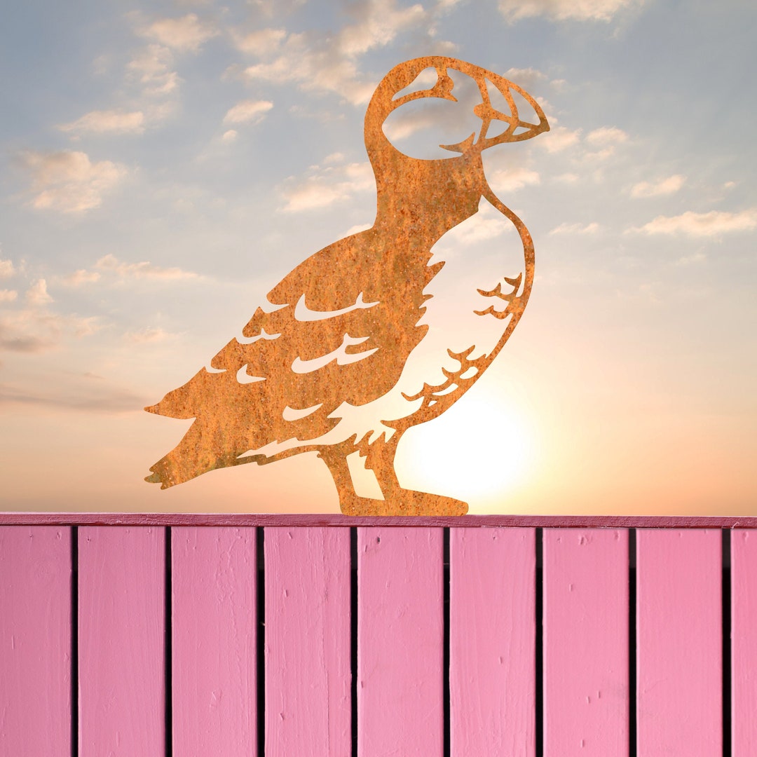 Rustic Puffin Steel Fence Topper Puffin Lovers, North Atlantic and ...