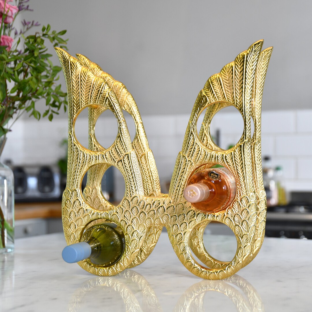 Modern Gold Finish 'angel Wings' Wine Rack - 6 Bottles - Etsy UK