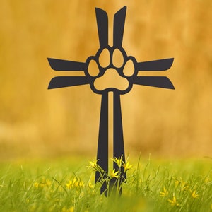 Paw Print Cross Grave Marker/ Pets RIP, Family, Loss of Pet, Animals ...