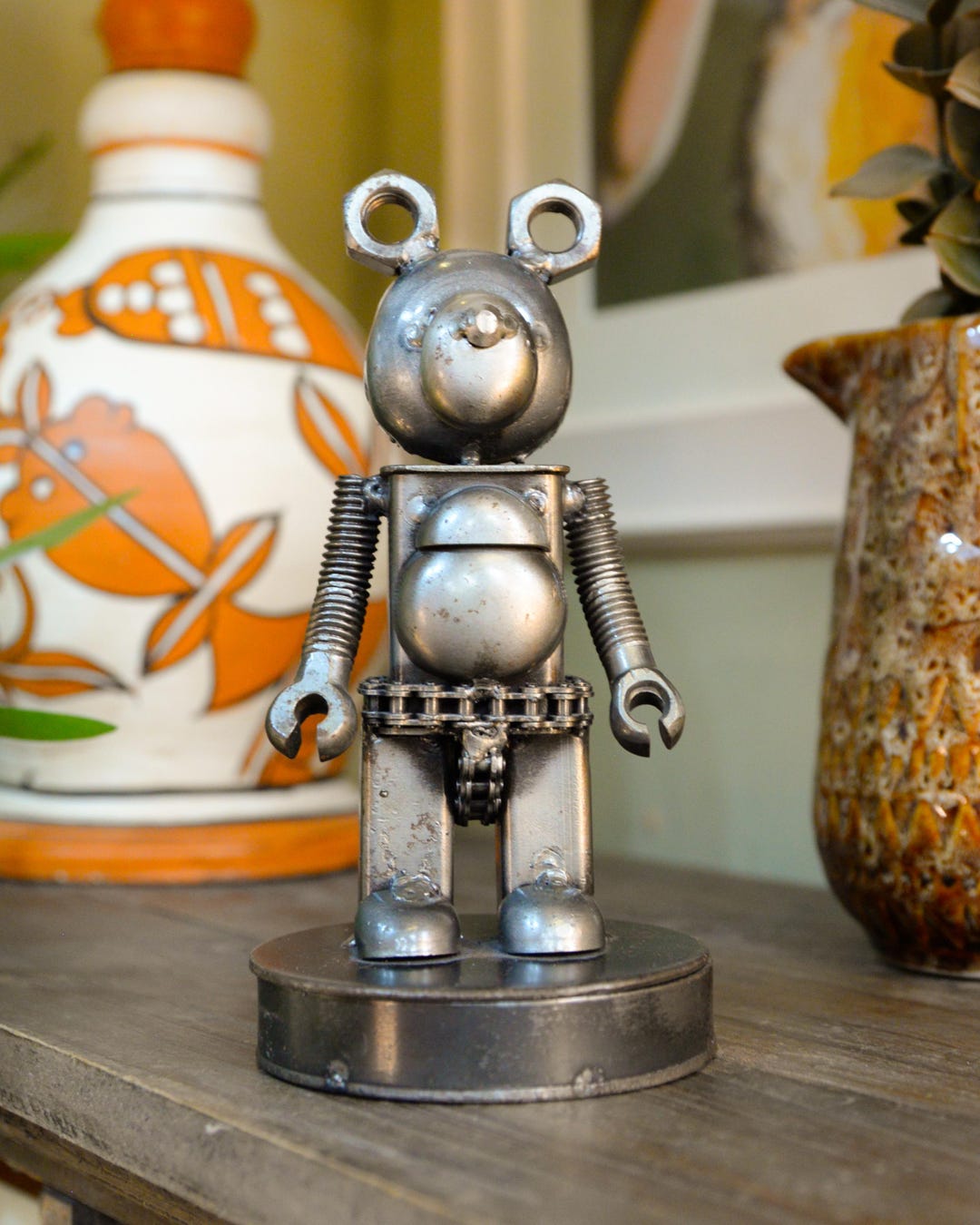 Recycled Metal Parts Teddy Bear Ornament | Unique Gift - Etsy