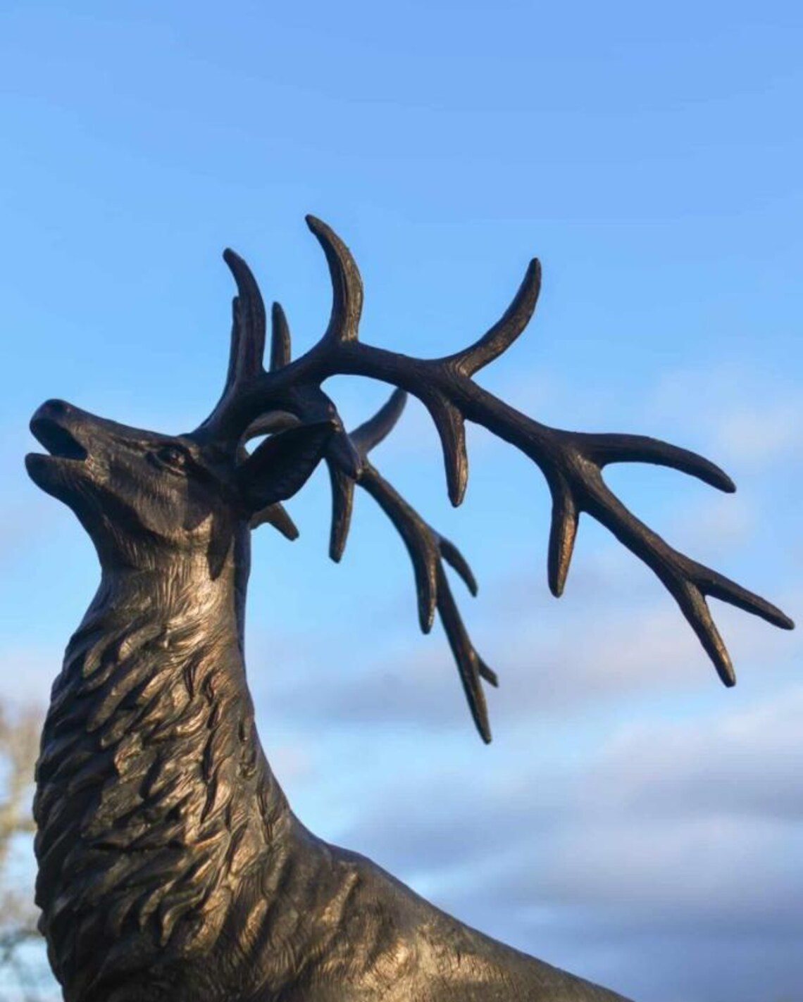 Cast Aluminum Stag Sculpture, Antique Bronze Finish, Large Statement ...
