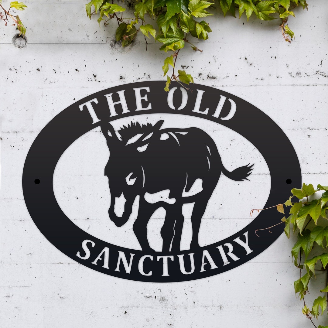 Personalised Donkey Iron House Name Sign/robust Iron, Donkey Sanctuary ...