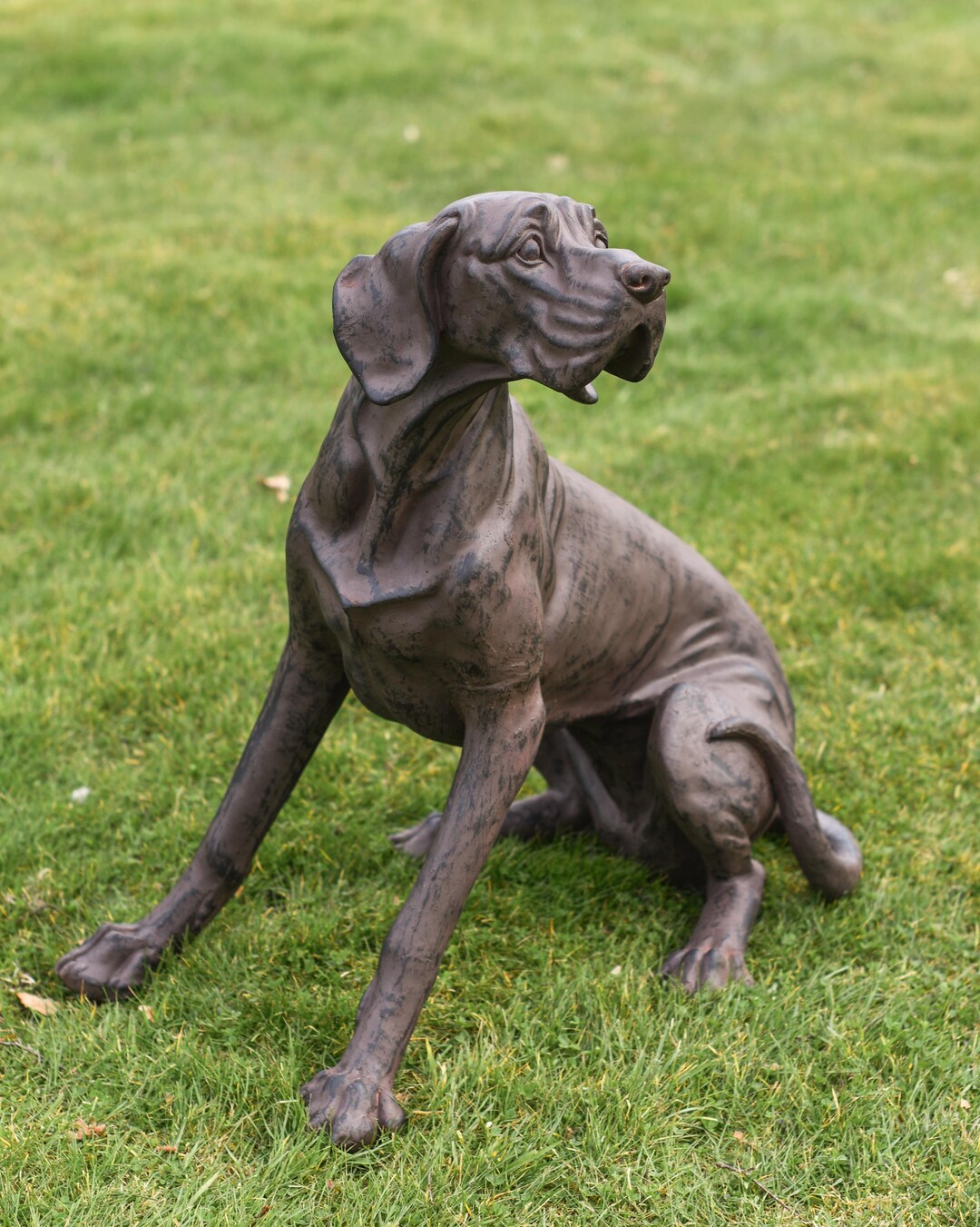 Rustic Hound Dog Garden Sculpture, Outdoor or Indoor Use, Rustic Brown ...