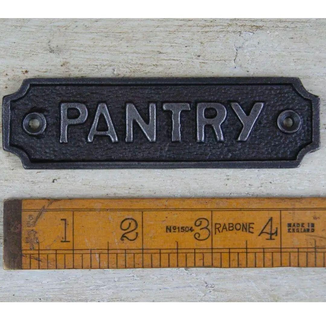 Traditional Cast Iron Pantry Sign, Kitchen Pantry Signage, Period Style ...